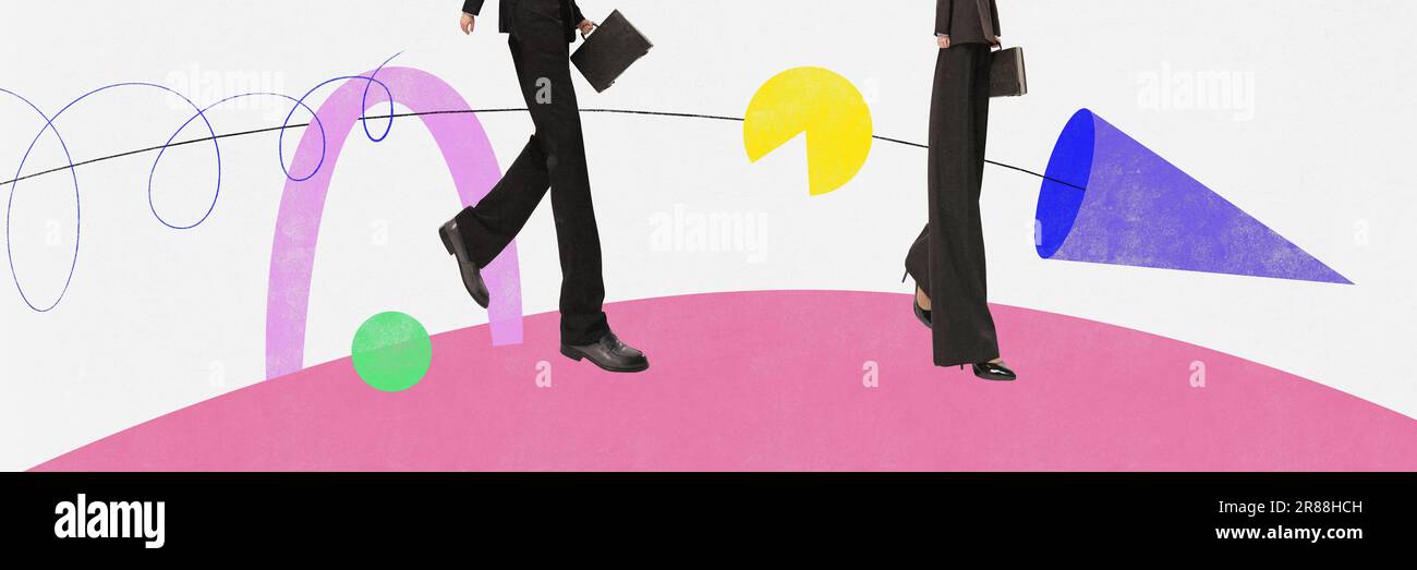 Way to success. Business people working together, making projects ...