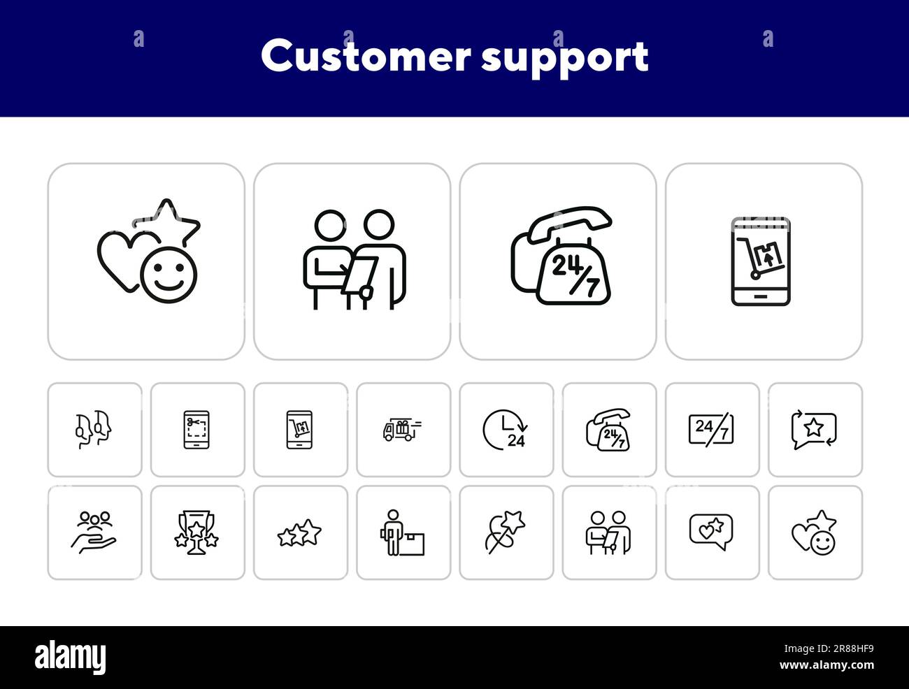 Customer support line icon set Stock Vector Image & Art - Alamy