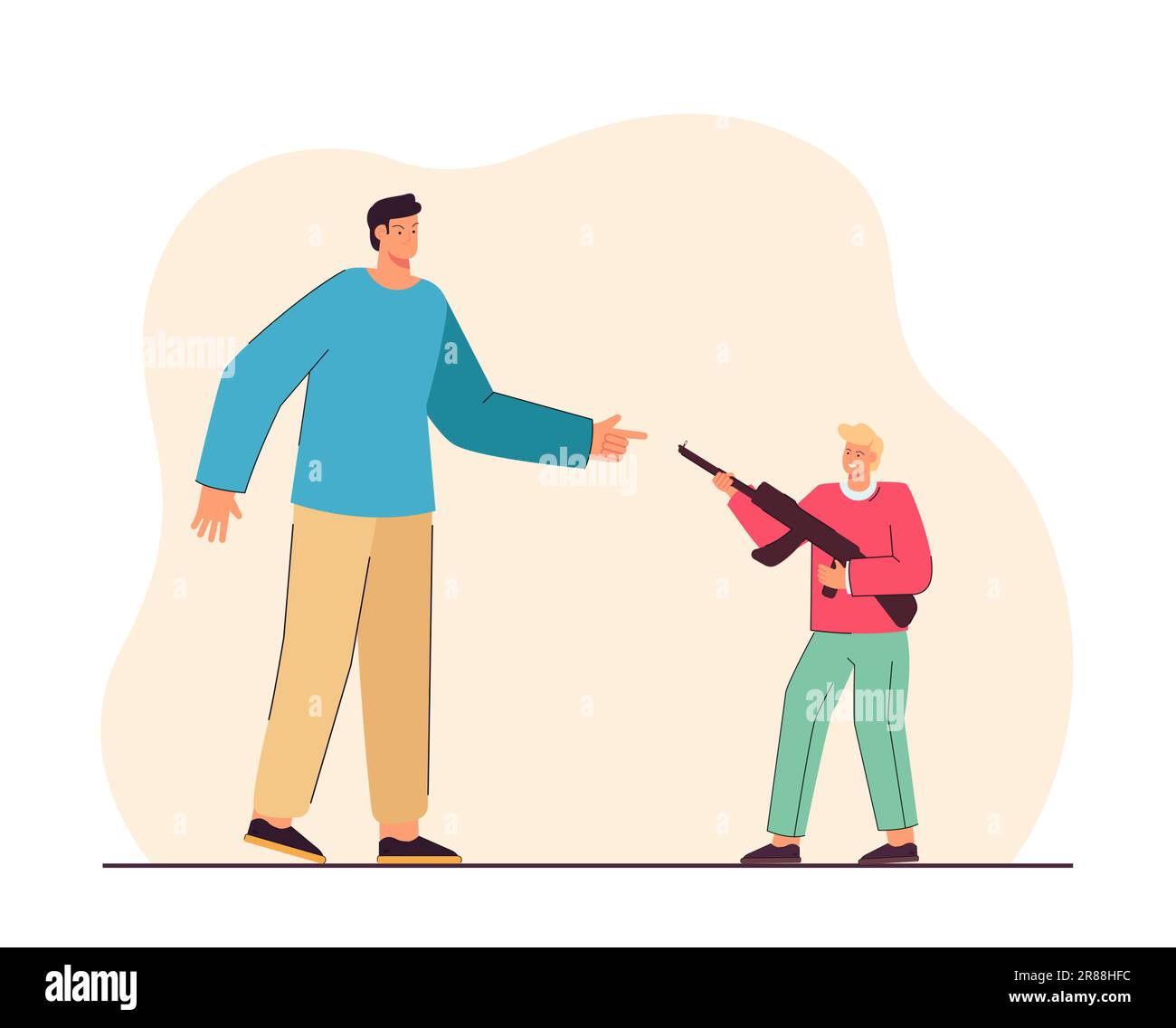 Furious man pointing finger at son holding gun Stock Vector Image & Art ...