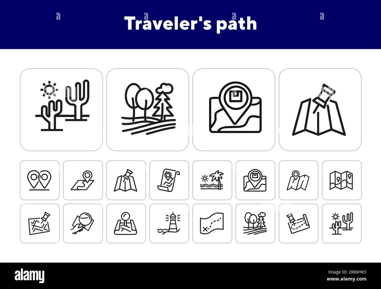 Traveler path icons Stock Vector Image & Art - Alamy
