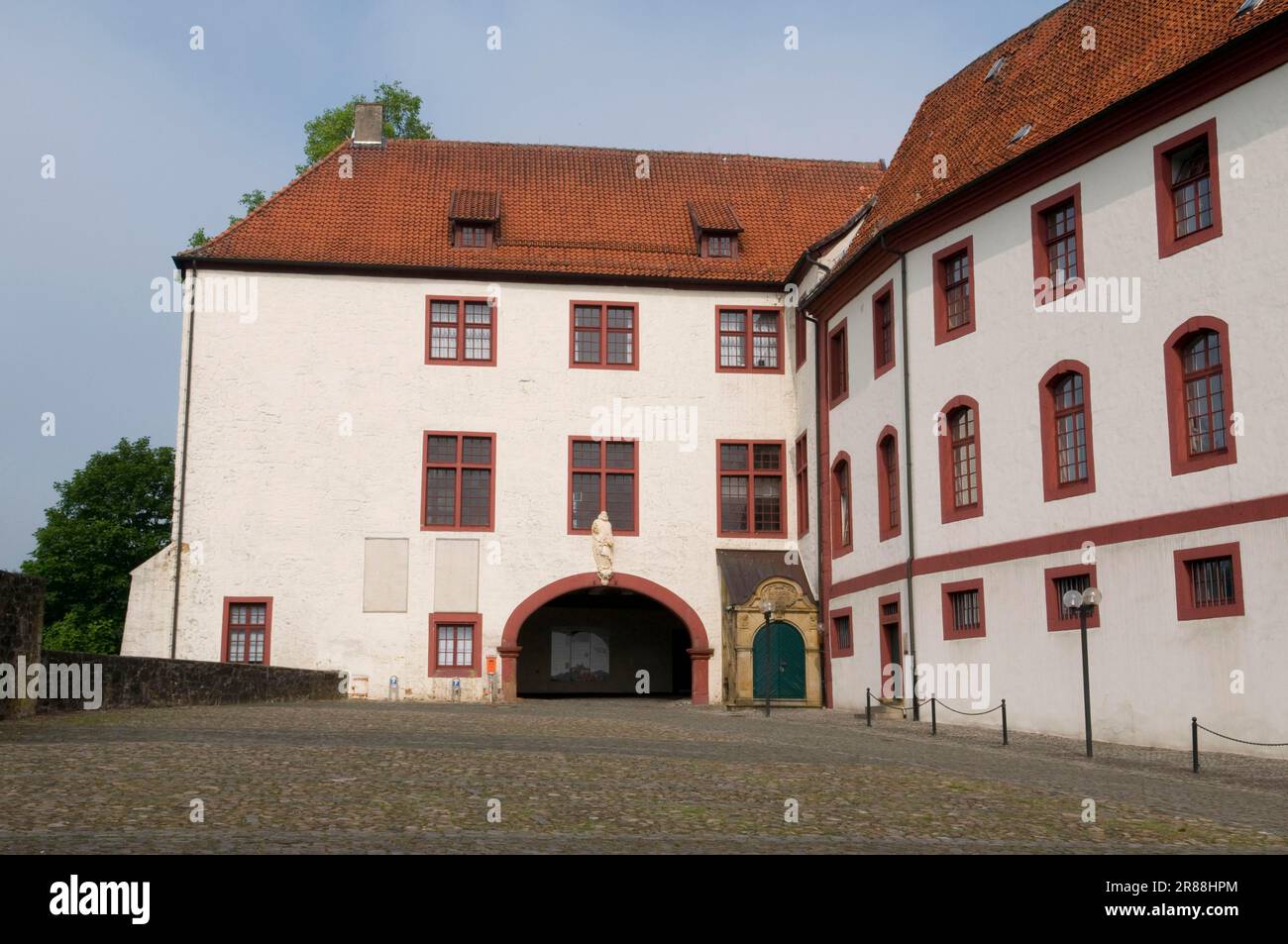 Iburg Castle, courtyard, spa town of Bad Iburg, Osnabruecker Land ...