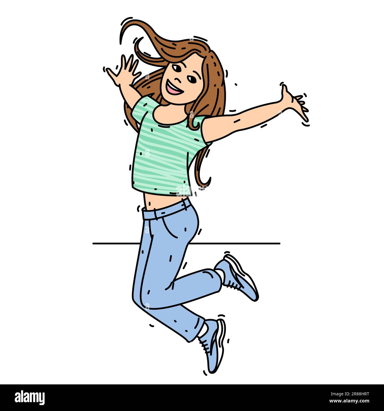 Happy smiling girl Stock Vector Image & Art - Alamy