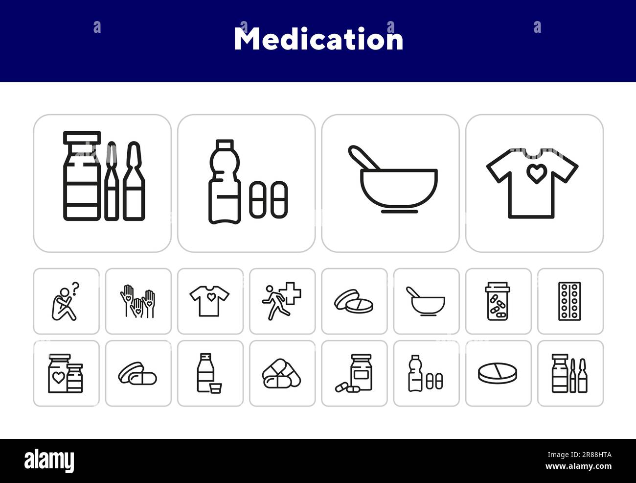 Medication line icon set Stock Vector Image & Art - Alamy
