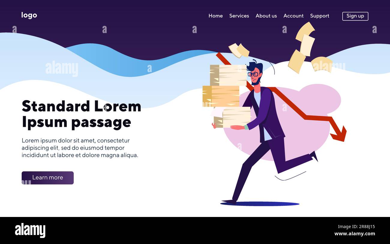 Office man running with piles of papers Stock Vector Image & Art - Alamy