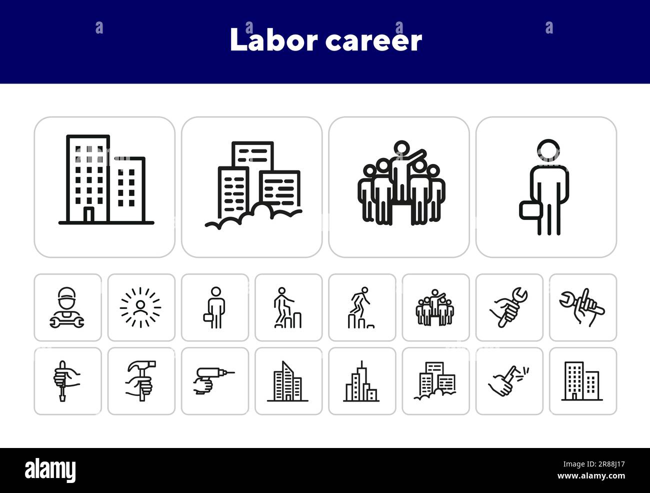 Labor career line icon set Stock Vector Image & Art - Alamy