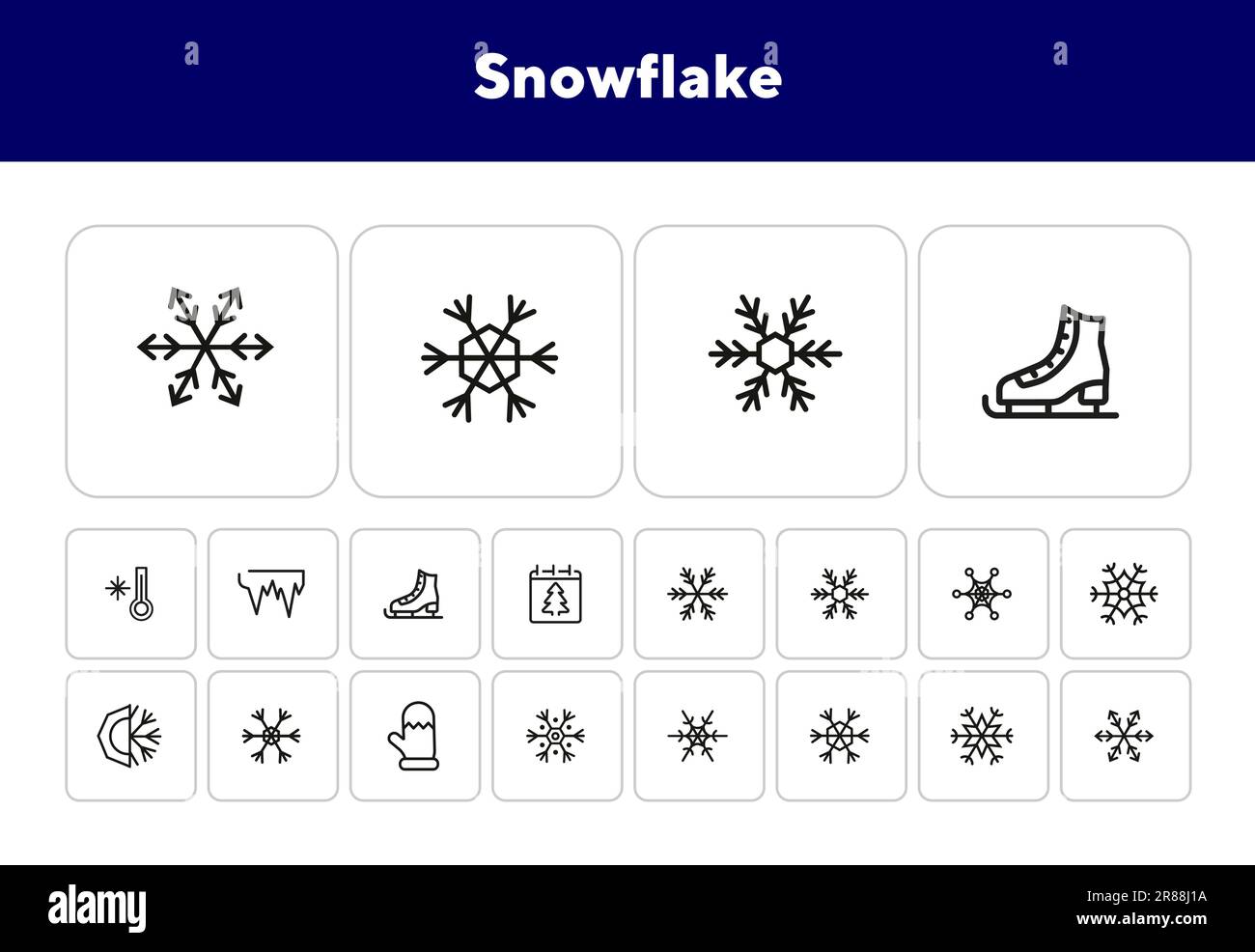 Snowflake line icon set Stock Vector Image & Art - Alamy