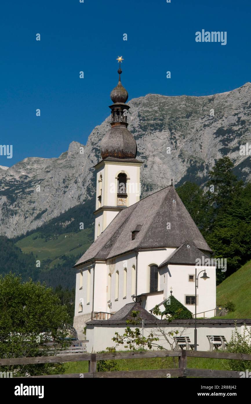 Parish Church of St. Sebastian, Ramsau, Berchtesgadener Land, Bavaria ...