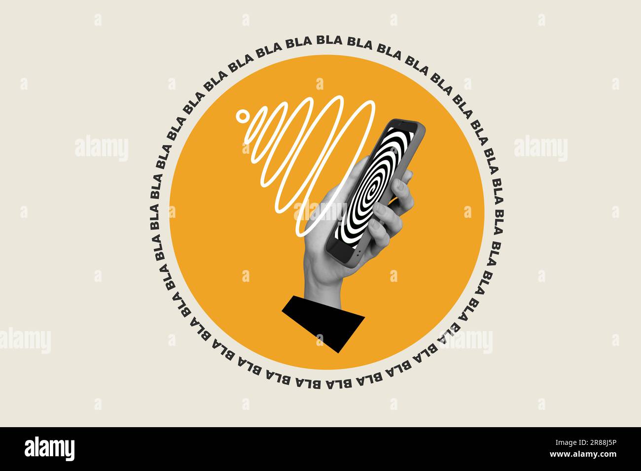 Collage magazine picture of zombifying modern device screen showing ...