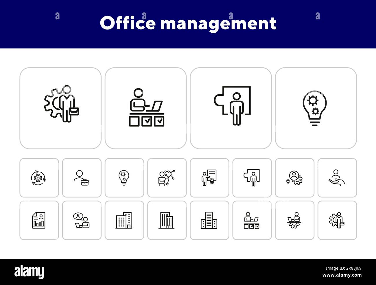 Office management icon set Stock Vector Image & Art - Alamy