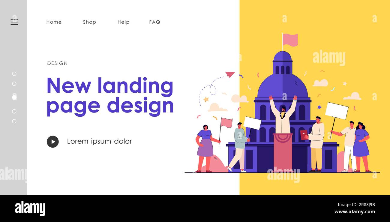 People taking part in political event flat vector illustration Stock ...