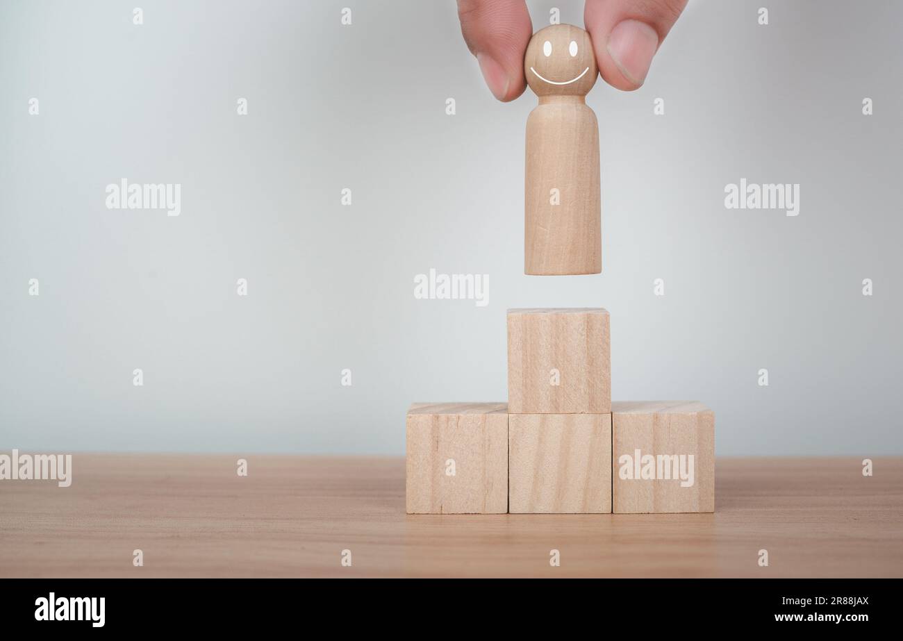 Concept of Business and HR for leadership and team leader. One cube ...