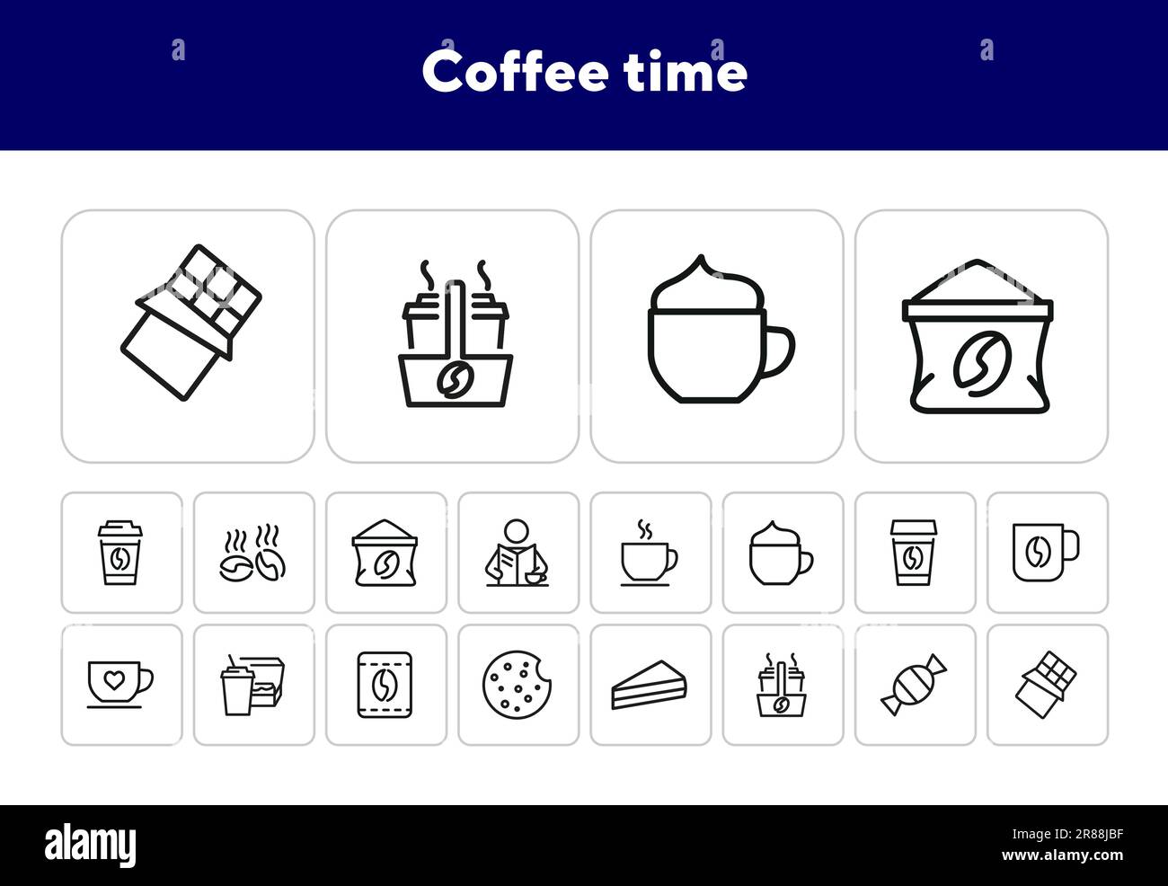 Coffee time icons Stock Vector Image & Art - Alamy