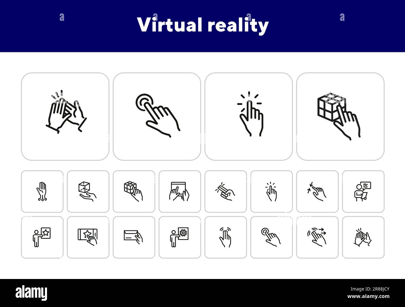Touchscreen gesture icons set hi-res stock photography and images - Alamy