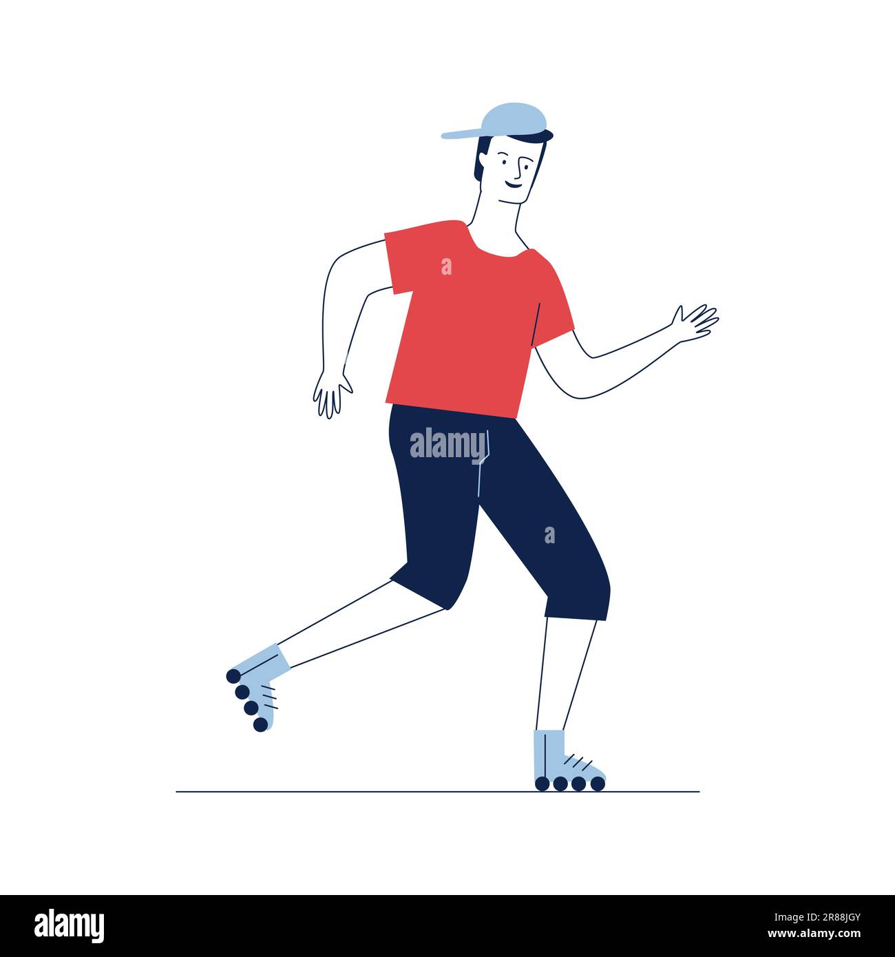 Guy wearing cap roller skating Stock Vector Image & Art - Alamy