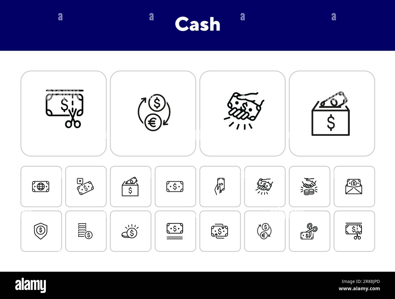 Cash line icon set Stock Vector Image & Art - Alamy