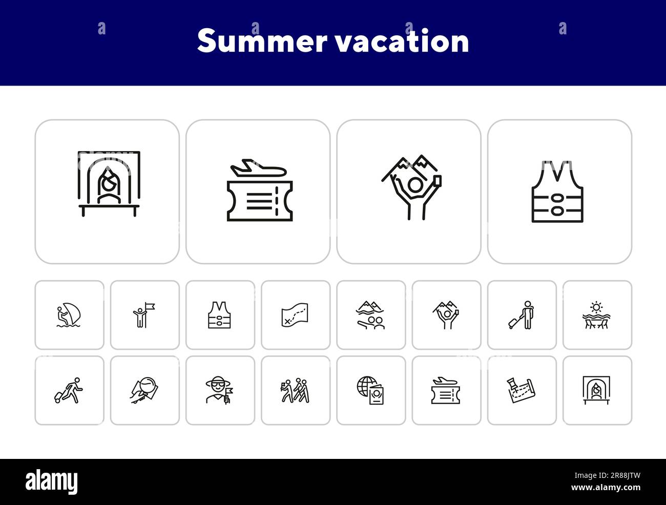 Summer vacation icon set Stock Vector Image & Art - Alamy