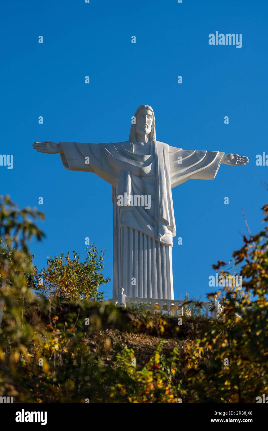 The 12-meter-high statue of Jesus Christ is a copy of a similar ...