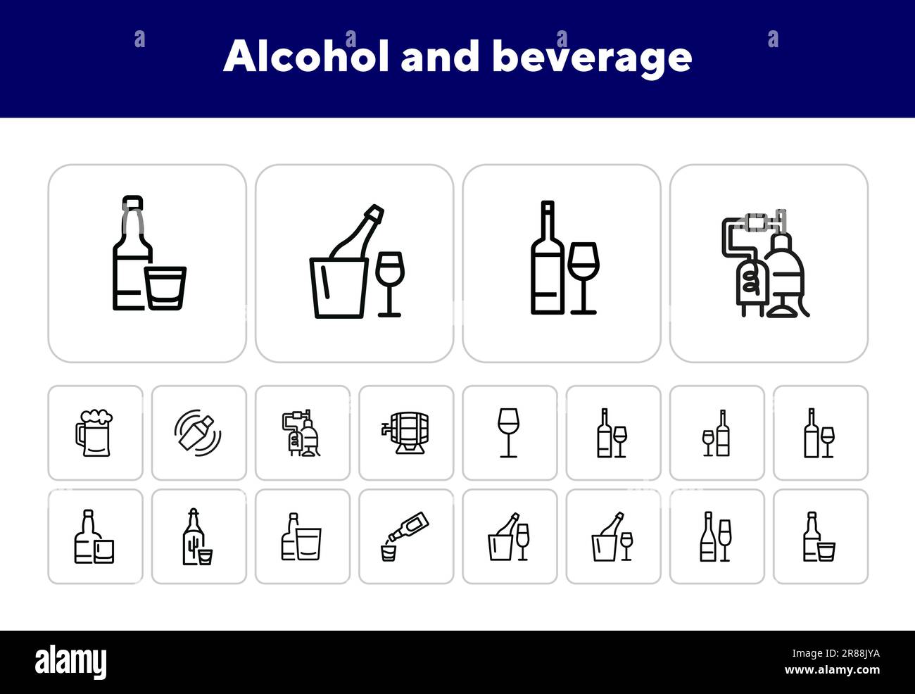 Alcohol and beverage icons Stock Vector Image & Art - Alamy