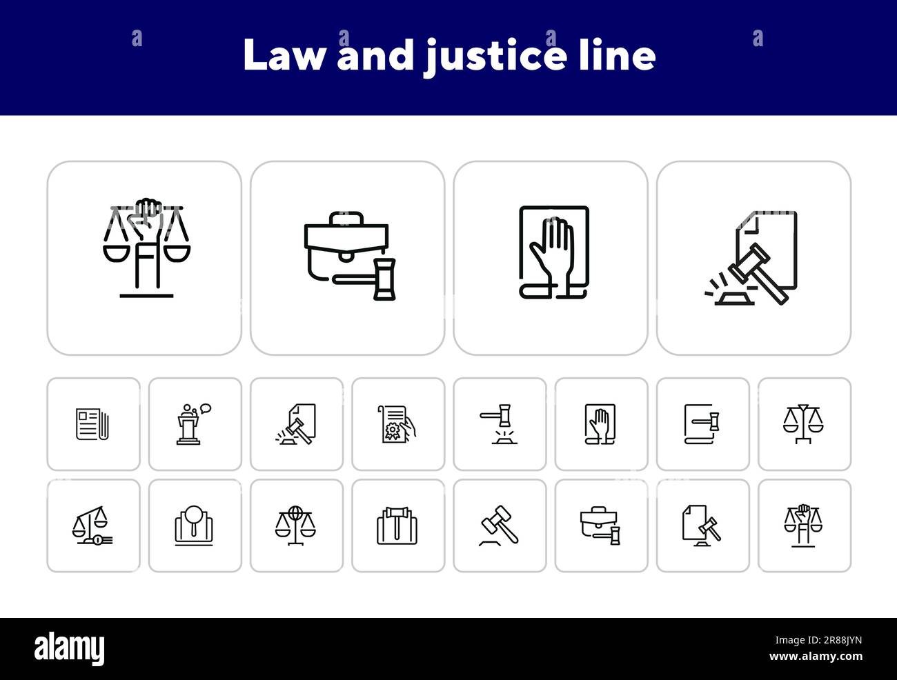 Law and justice line icons Stock Vector Image & Art - Alamy