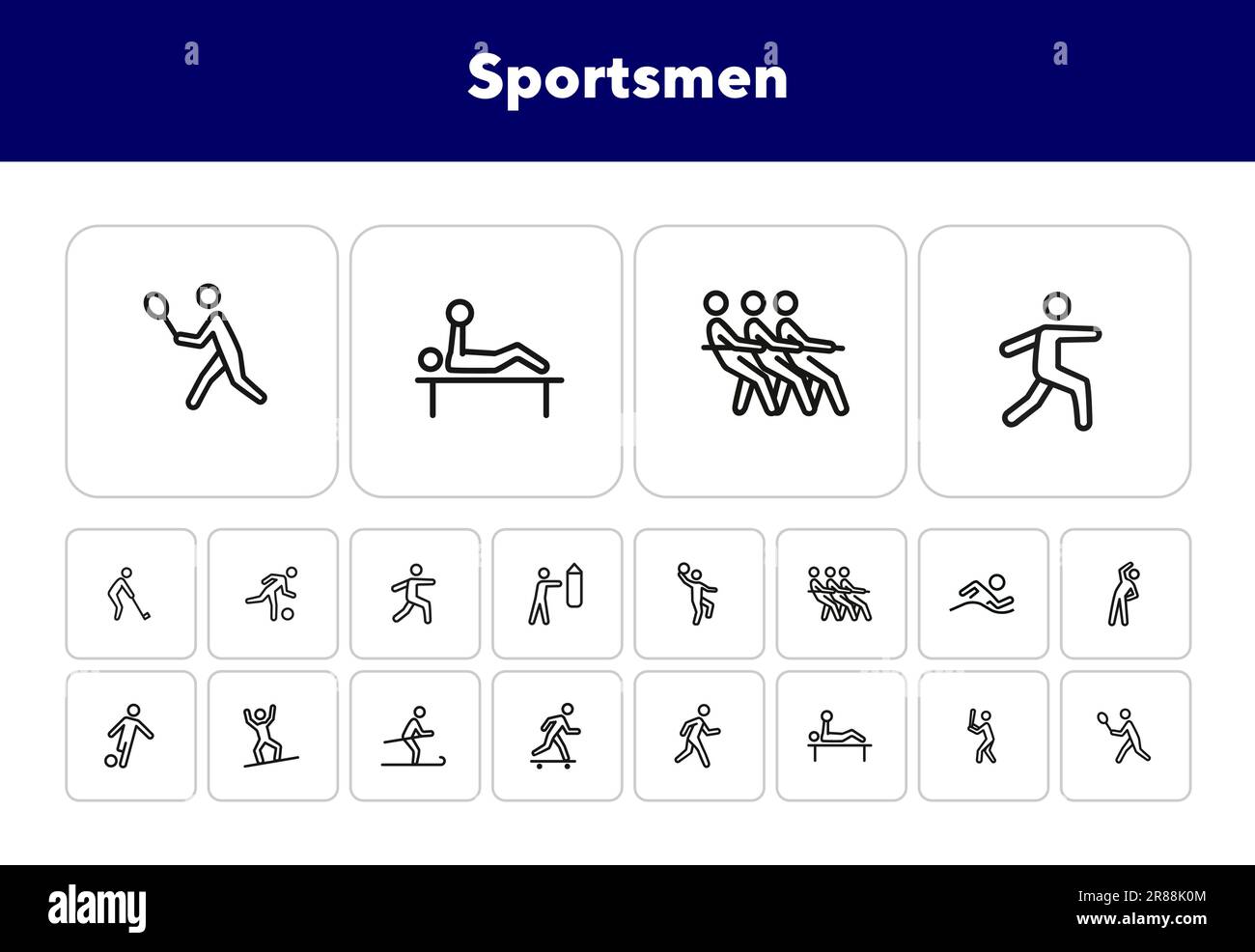 Sportsmen line icon set Stock Vector Image & Art - Alamy