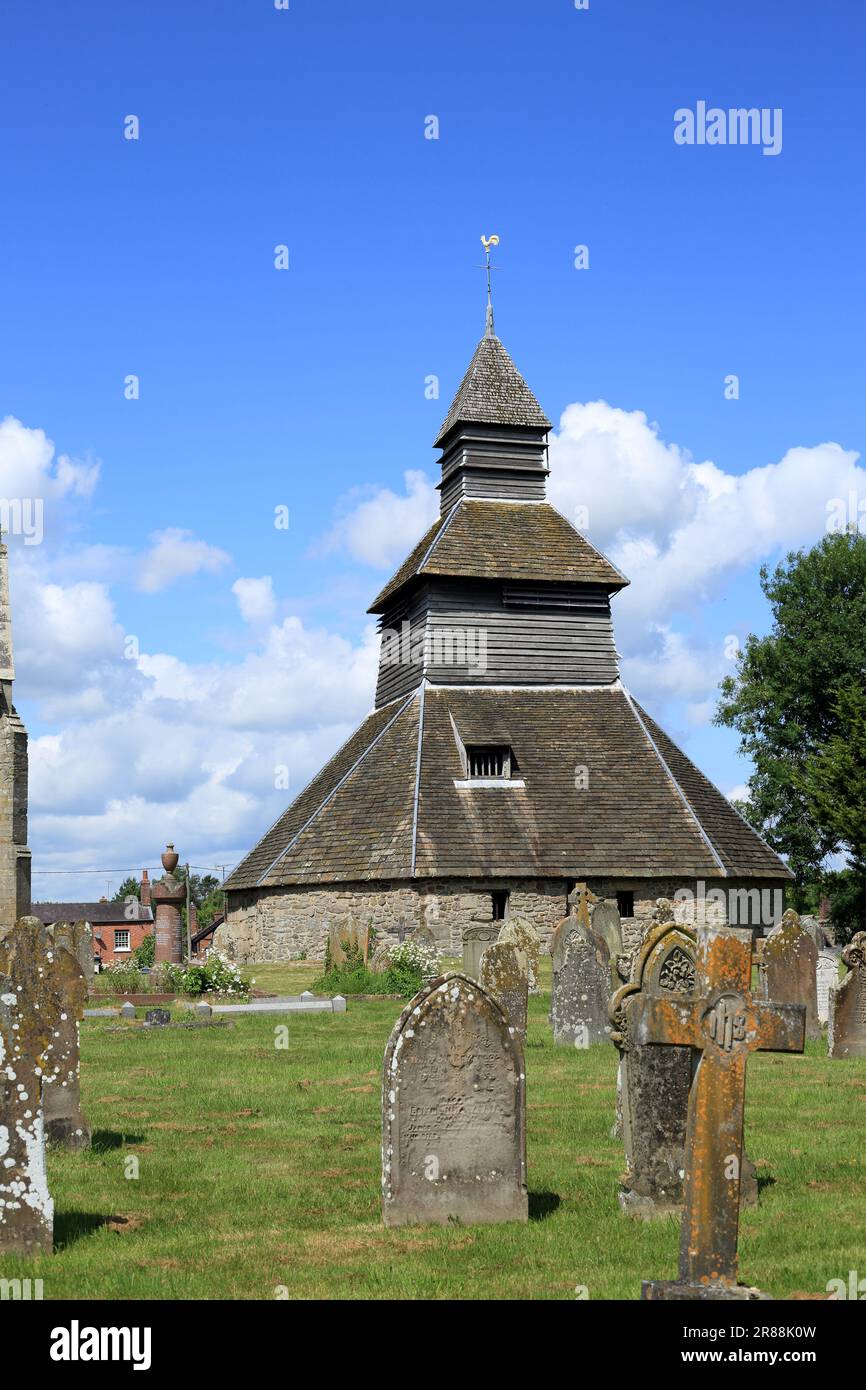 The church of St Mary bell tower, Pembridge, Herefordshire, England, UK ...