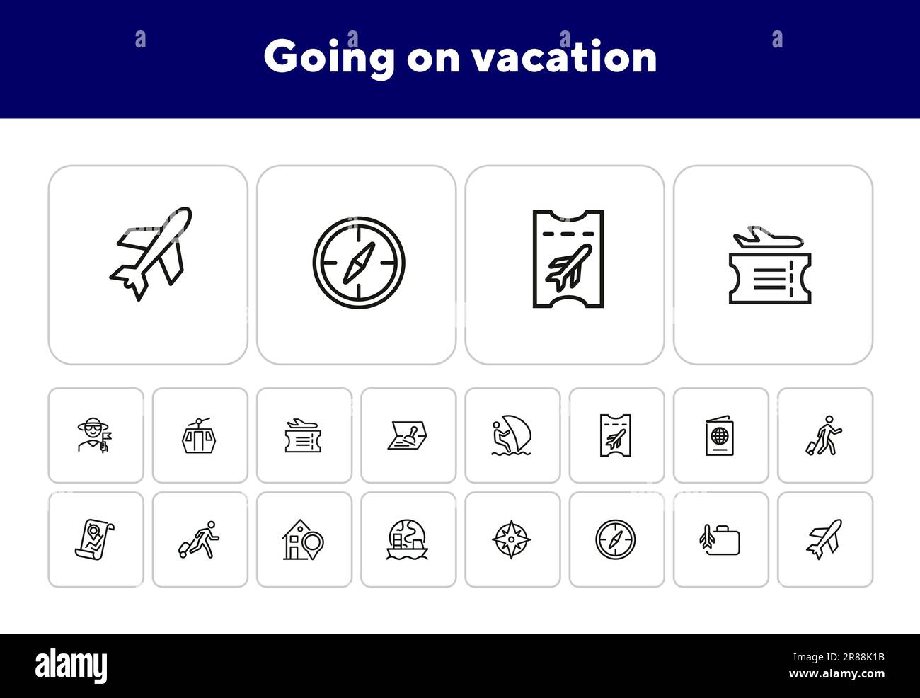 Going on vacation icon set Stock Vector Image & Art - Alamy