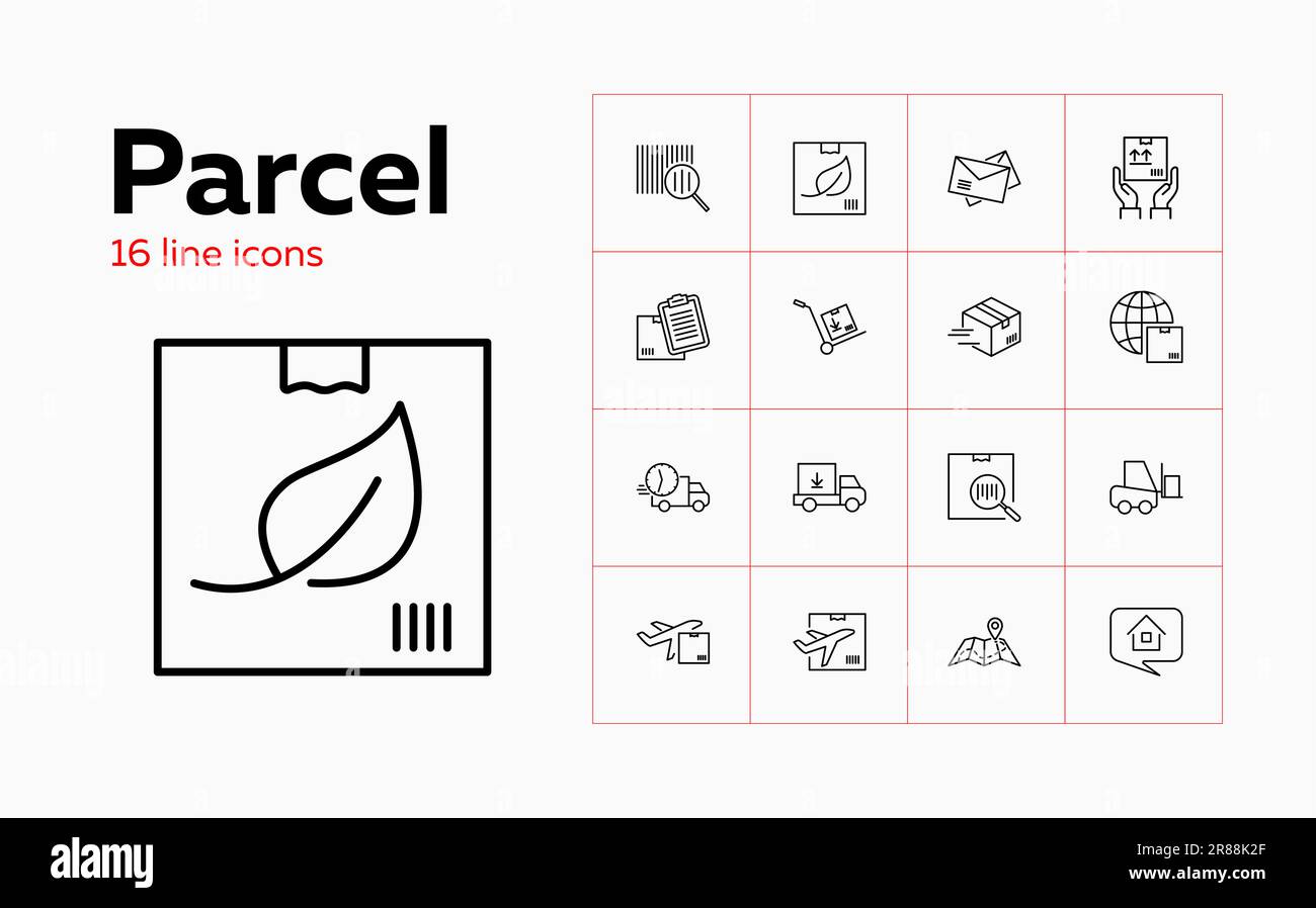 Parcel icons. Set of line icons Stock Vector Image & Art - Alamy