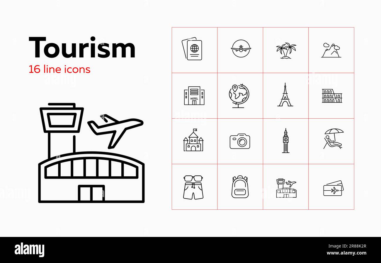 Tourism icons. Set of line icons Stock Vector Image & Art - Alamy