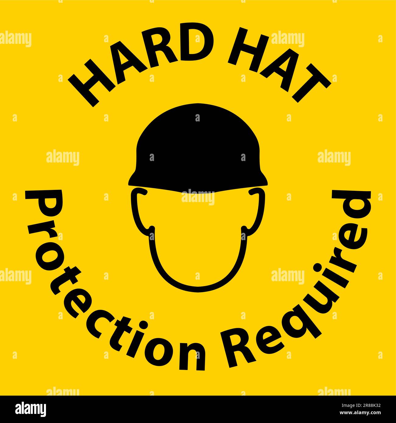 Notice Hard Hat Protection Required Sign On White Background Stock ...