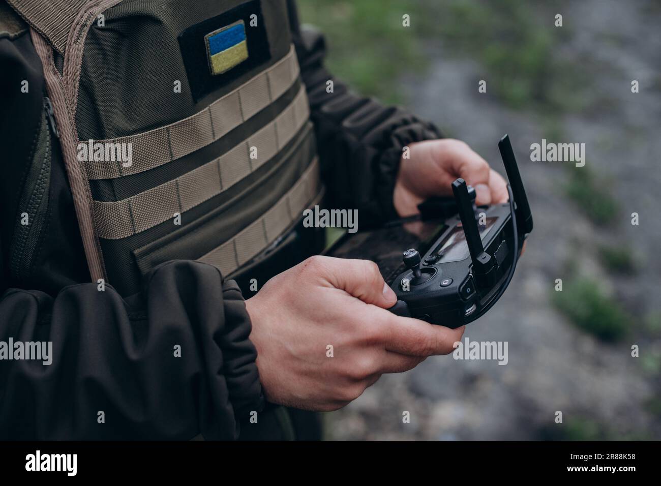 Ukrainian drone operator during air intelligence Stock Photo - Alamy