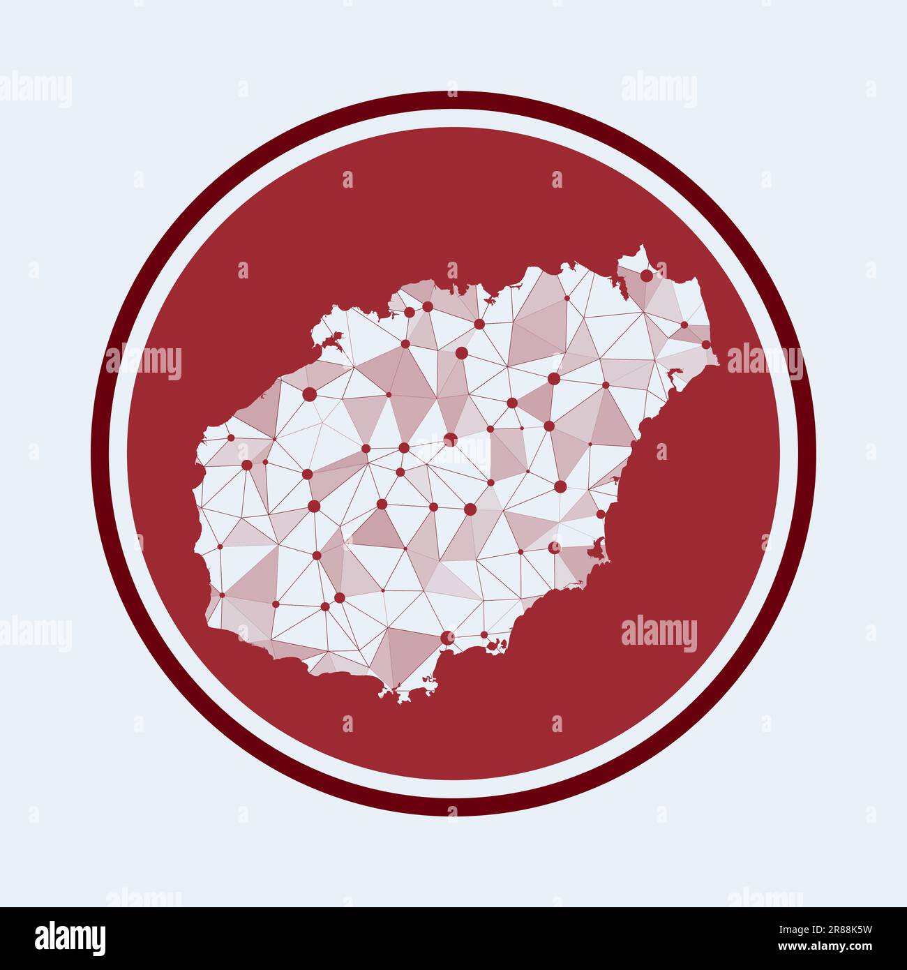 Hainan icon. Trendy tech logo of the island. Geometric mesh round ...