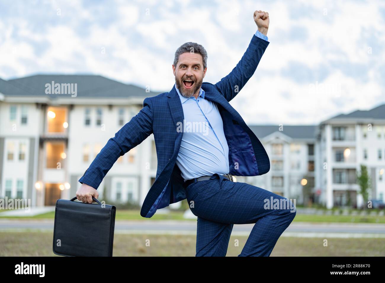 successful real estate business man outdoor. photo of real estate ...