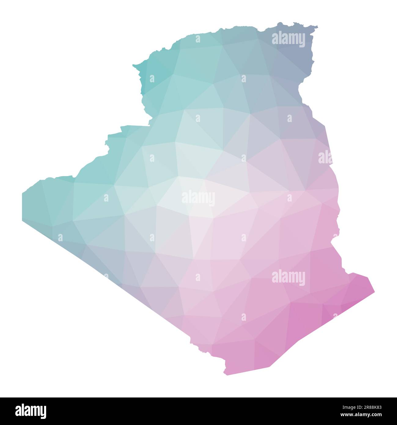 Polygonal map of Algeria. Geometric illustration of the country in ...