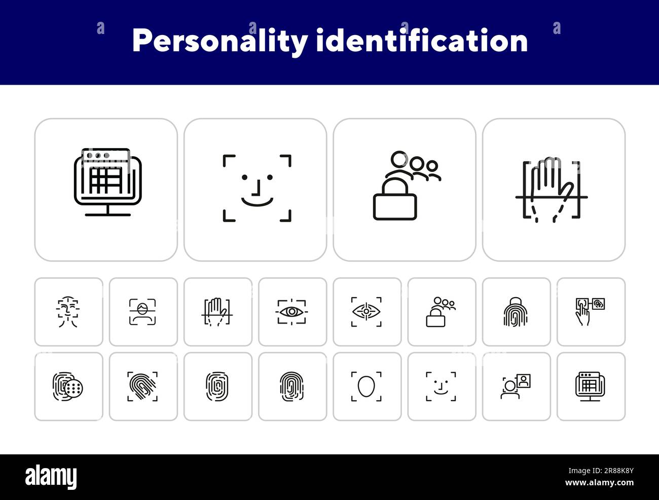 Personality identification line icon set Stock Vector Image & Art - Alamy