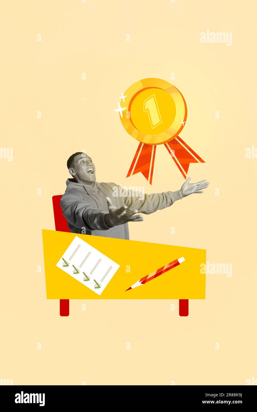 Vertical sketch image picture poster collage of funky cheerful ...