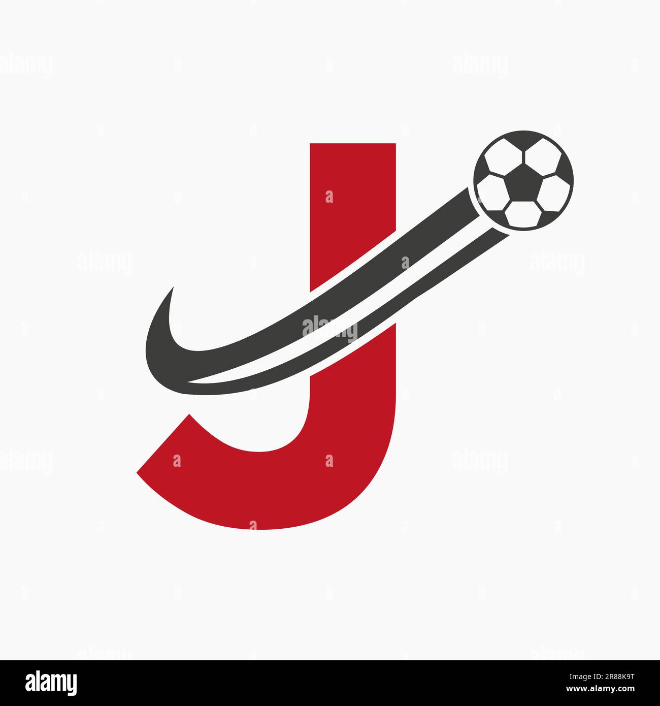 Initial Letter J Soccer Logo. Football Logo Concept With Moving ...
