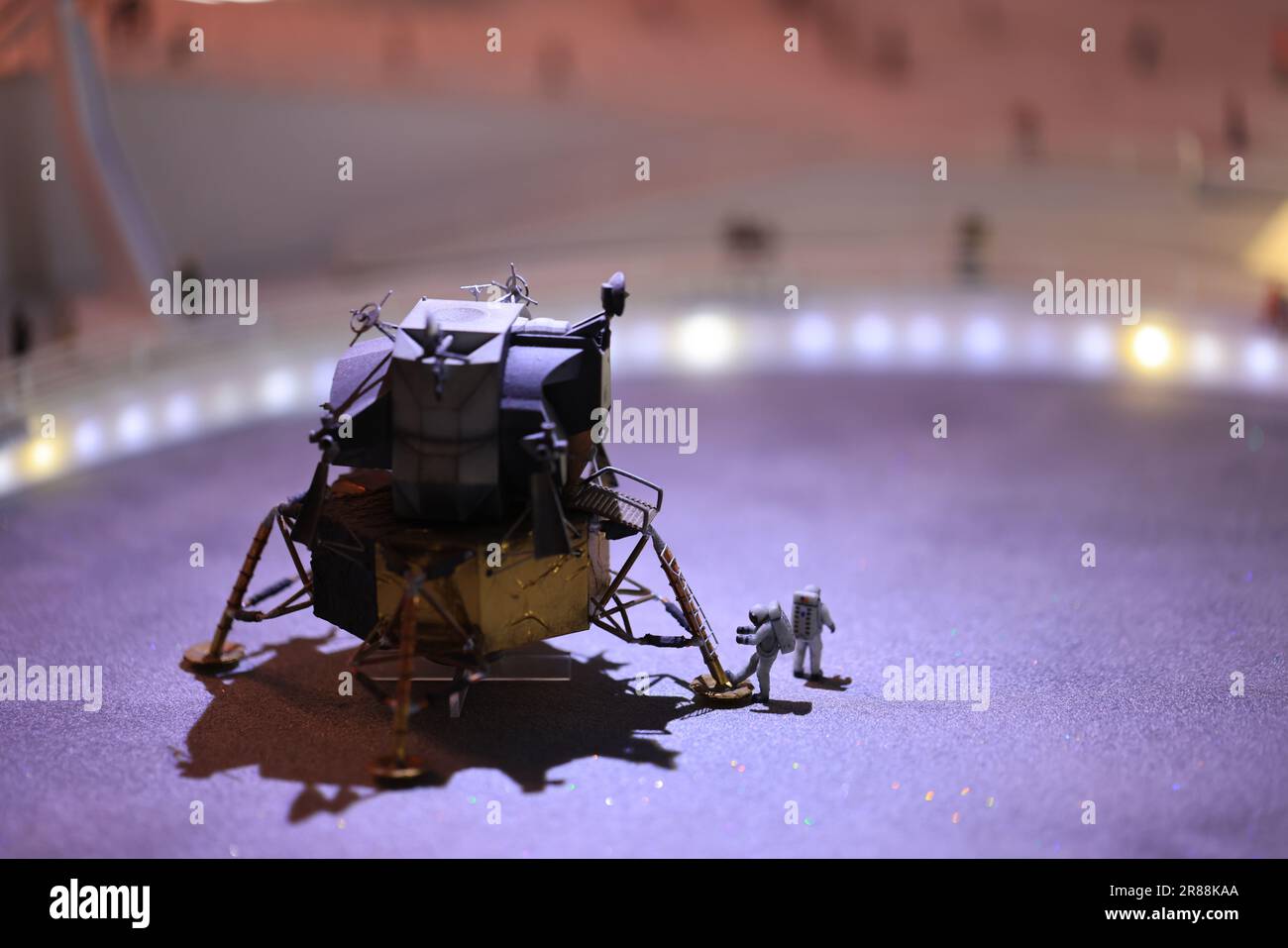 Tokyo - May 2 2023: Apollo Lunar Module at small worlds miniature ...