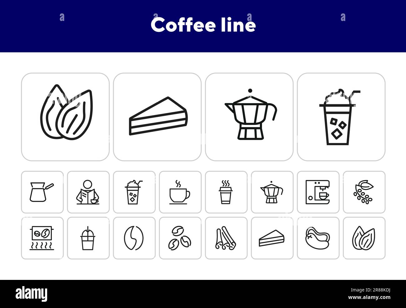Breakfast line icons web Stock Vector Images - Alamy