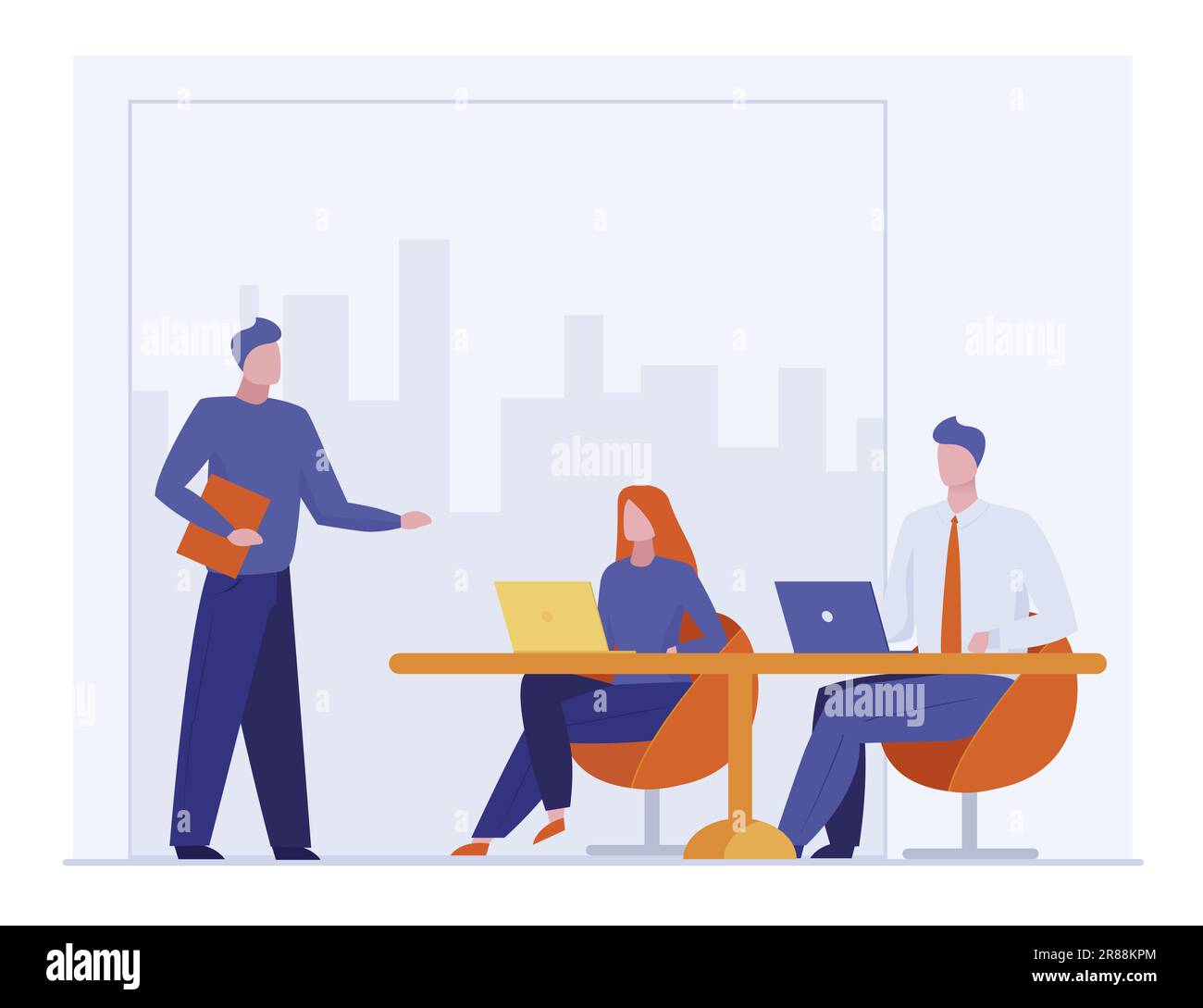 Coach talking to team Cut Out Stock Images & Pictures - Alamy