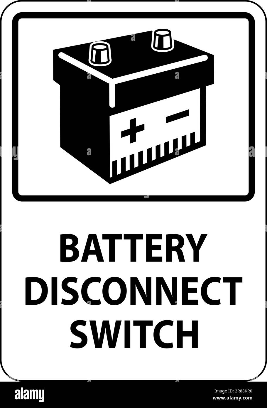 Battery Disconnect Switch Sign On White Background Stock Vector Image ...