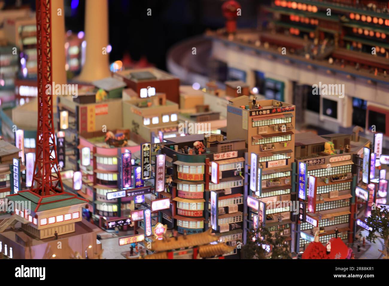 Tokyo -May 3 2023: the display of Kowloon walled city in Small Worlds ...