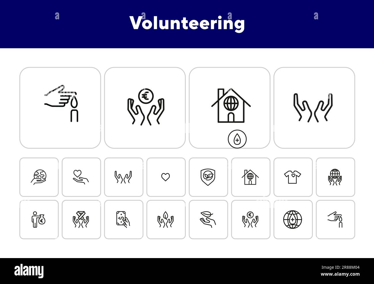 Volunteering line icon set Stock Vector Image & Art - Alamy
