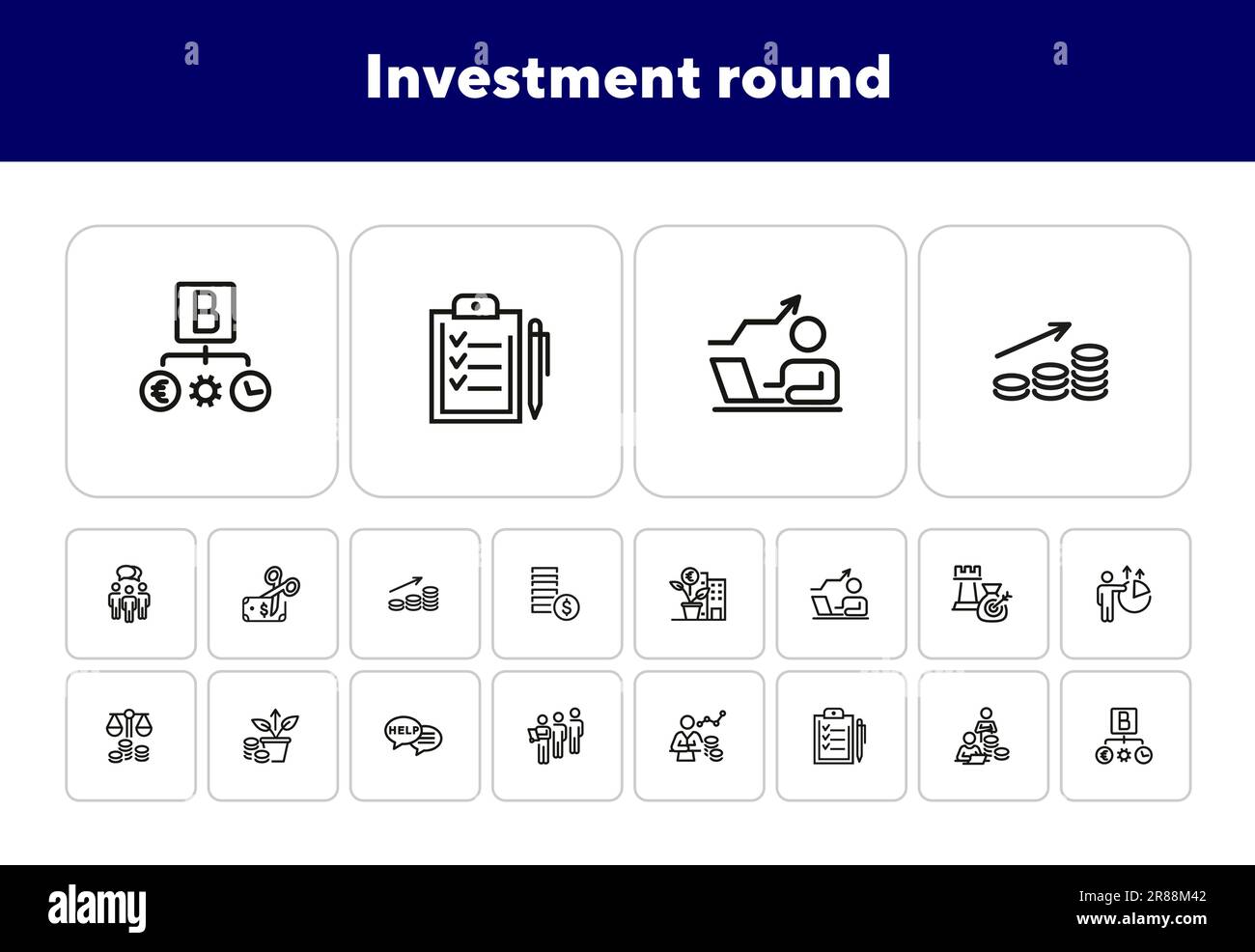 Investment round line icon set Stock Vector Image & Art - Alamy