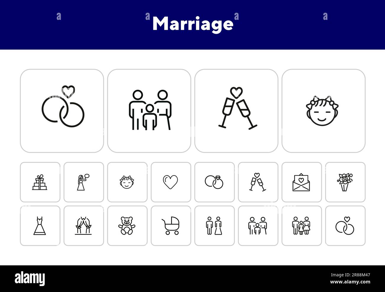 Marriage line icon set Stock Vector Image & Art - Alamy