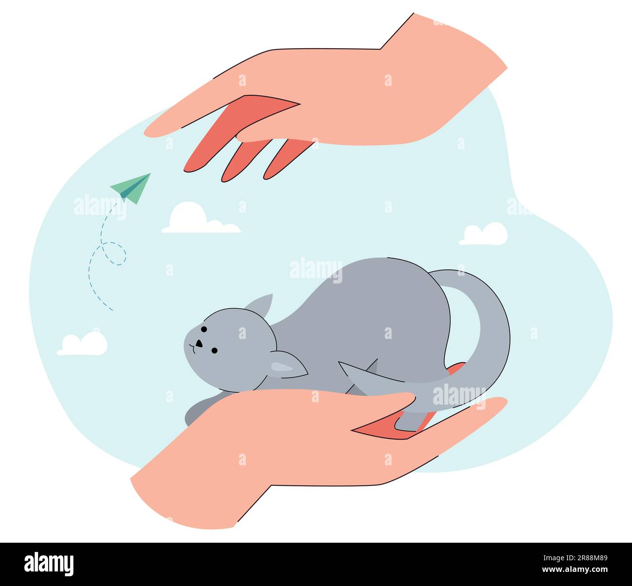 Domestic cat homeless kitten Stock Vector Images - Alamy