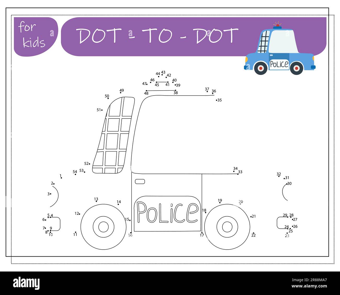 A game with numbers, an educational game from point to point for ...