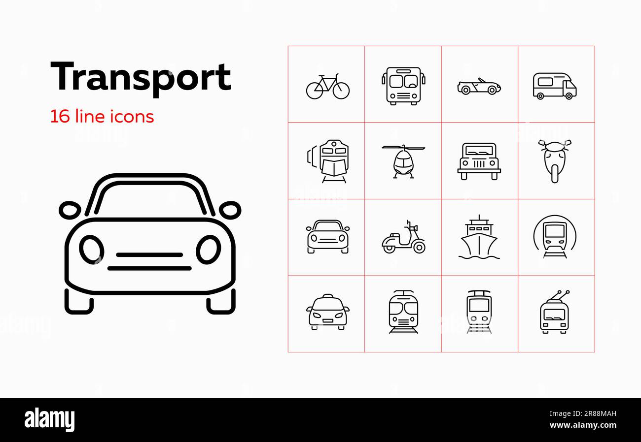Transport line icon set Stock Vector Image & Art - Alamy