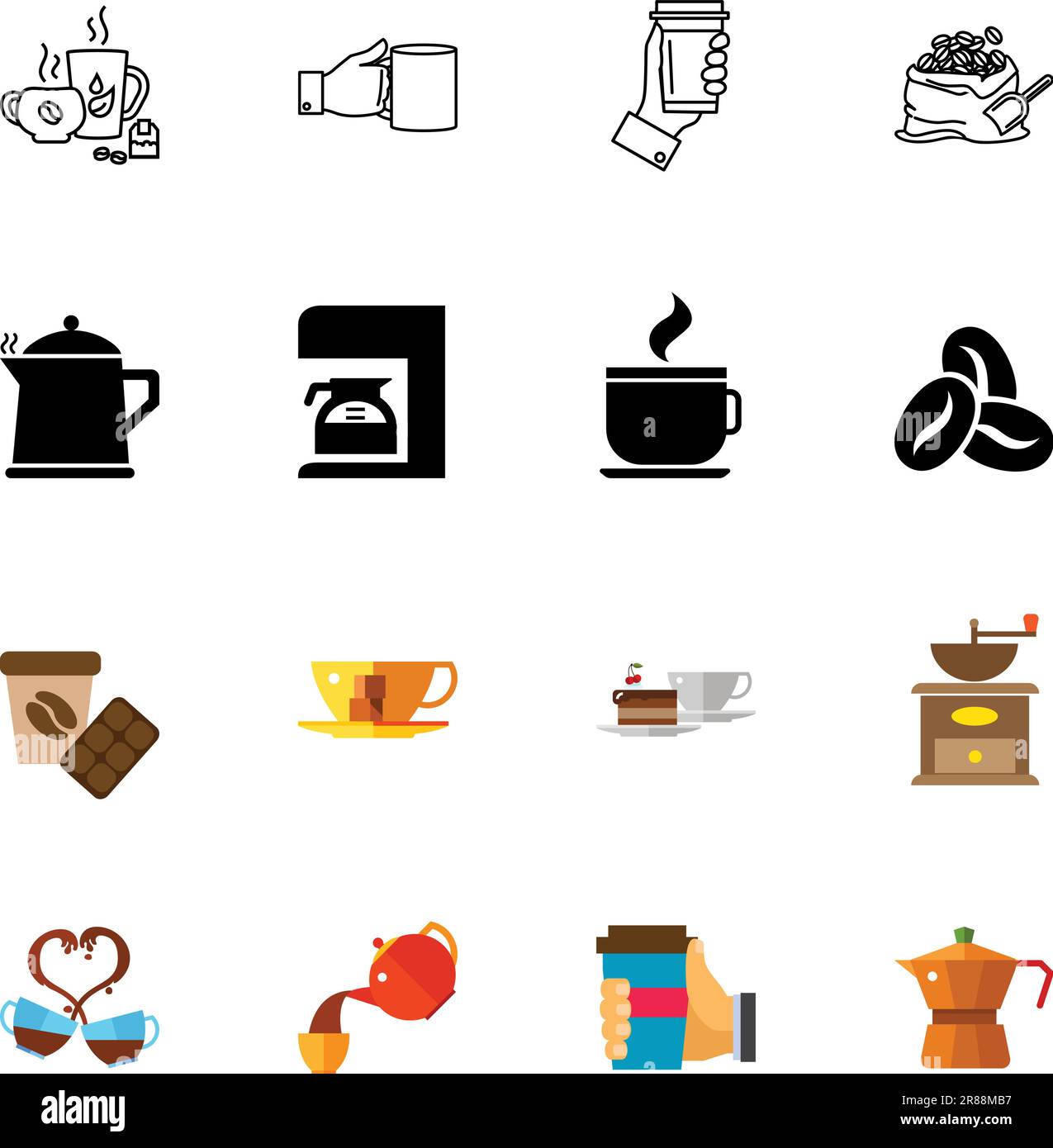 Coffee icon set Stock Vector Image & Art - Alamy