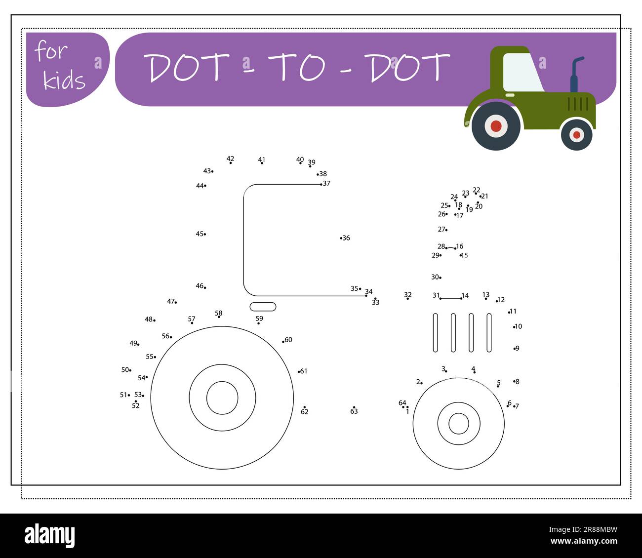 A game with numbers, an educational game from point to point for ...