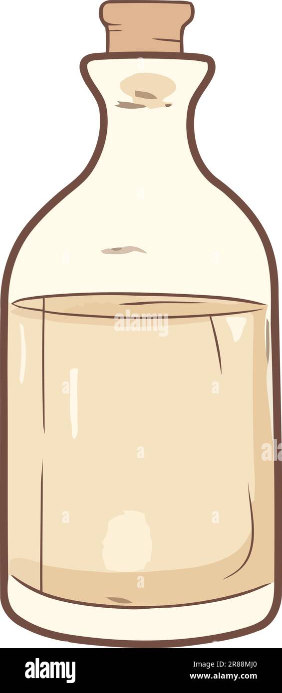 Medicine bottle with liquid, healthcare illustration Stock Vector Image ...